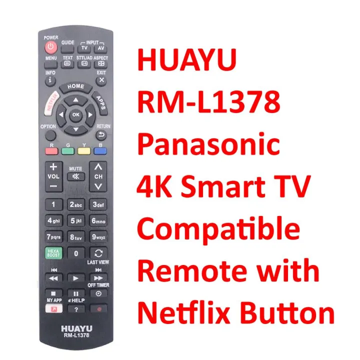 Huayu RM-L1378 Smart TV Compatible Remote Control with Netflix, Home, MyApp Button, Compatible ...