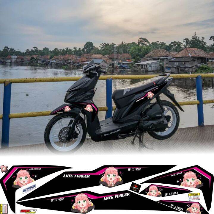 STICKER STRIPING HONDA BEAT NEW ESP ANYA KARAKTER CUTE KAWAI VARIASI ...