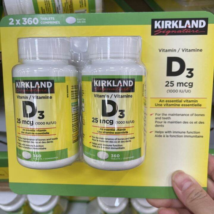 Spot Canada kirkland Kelan vitamin D3 tablets VD3 adult 1000iu 360 ...