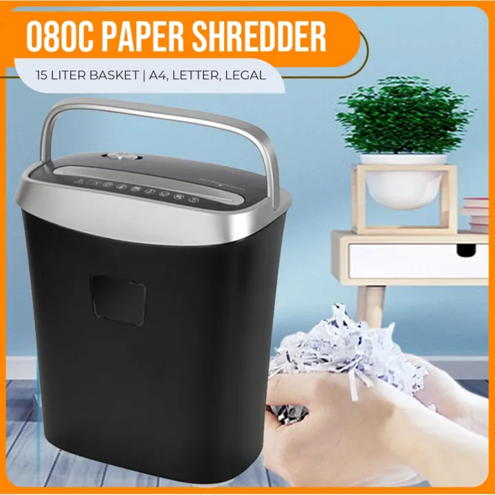 Paper Shredder 080C Officom Automatic 8 Sheets Cross Cut with 15 Liter ...