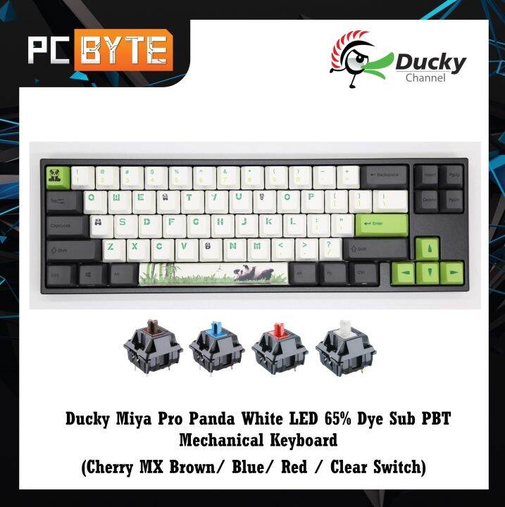 Ducky Miya Pro Panda White LED 65% Dye Sub PBT Mechanical Keyboard ...