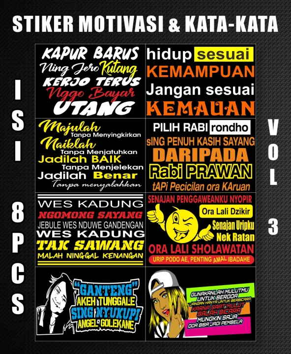 STIKER MOTIVASI & KATA-KATA LUCU VOL 3 & 4 | Lazada Indonesia