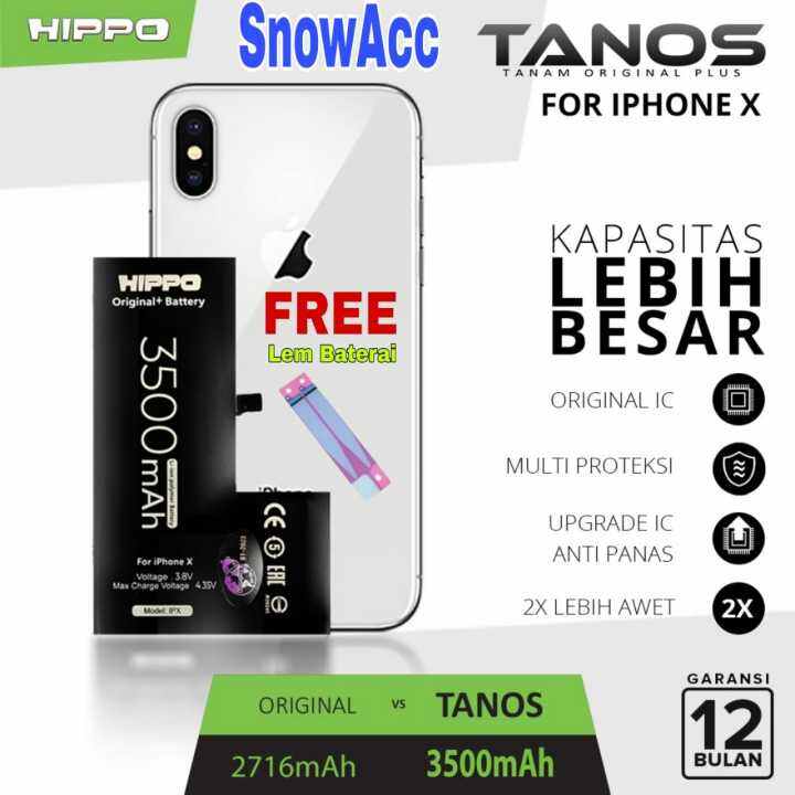 Hippo Baterai iPh X Double Power Battery Hippo Tanos iP X | Lazada ...