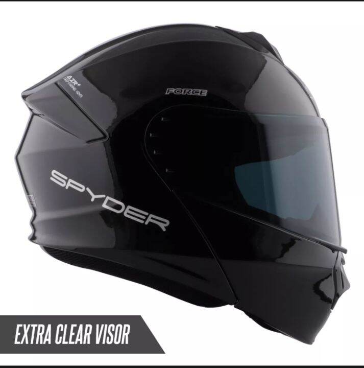Spyder FORCE Gloss BLACK Modular Dual Visor Helmet | Lazada PH