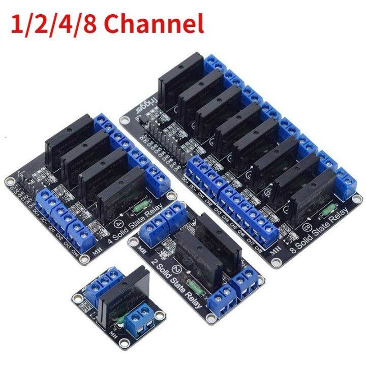 Relay Module Solid State High Level 5V 12V 24V DC 1 2 4 8 Channel SSR ...