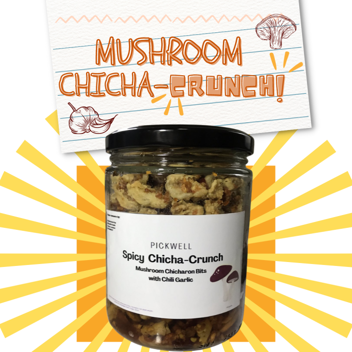Mushroom Chicharon Bits with Chili Garlic Spicy Chicha-Crunch 240grams ...