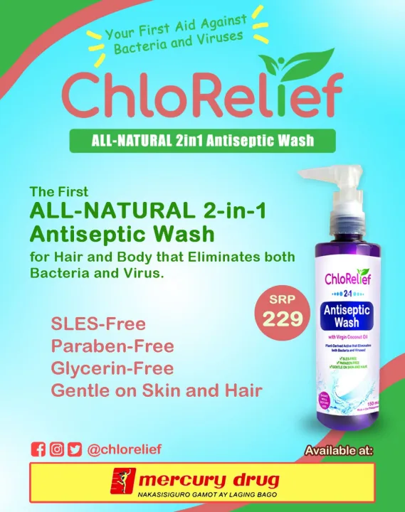ChloRelief 2in1 Antiseptic Wash 150ml 1pc | Lazada PH