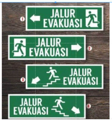 STIKER SIGN K3 RAMBU JALUR EVAKUASI TANGGA KIRI KANAN | Lazada Indonesia