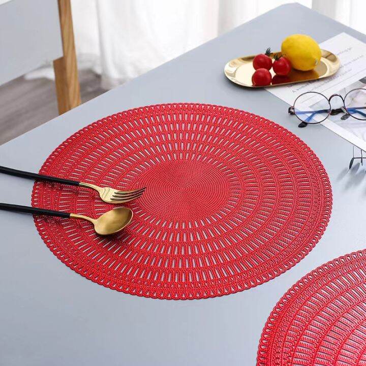 Elegant Placemats For Dining Table Heat-Resistant Round Design Washable ...