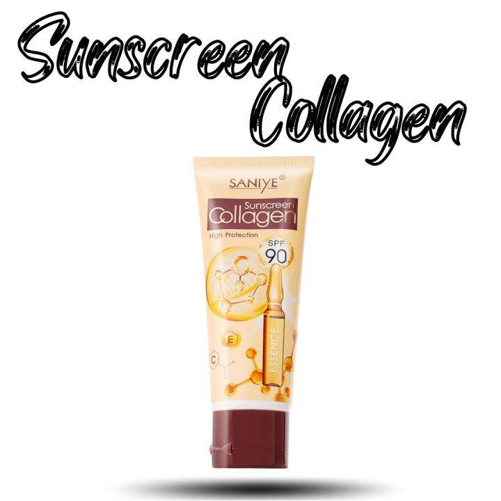 SANIYE Collagen Sunscreen SPF 90 Long Lasting Powerful High Protection Sunscreen Whitening ...