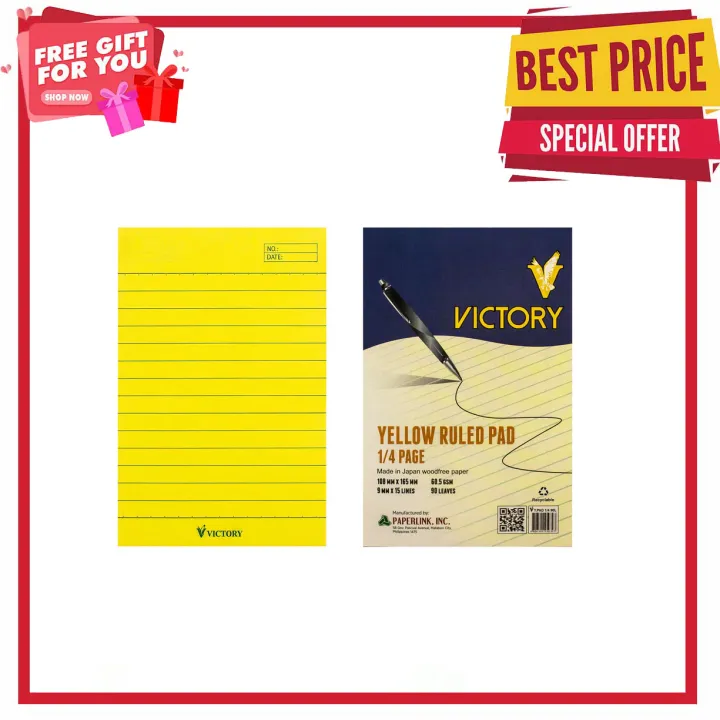 Victory Yellow Pad 1/4 90 leaves | Lazada PH