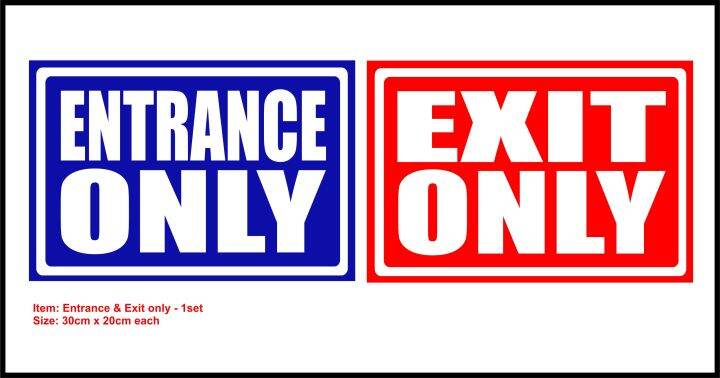 Entrance & Exit Only sticker, cutout vinyl sticker - 1set (2pcs ...