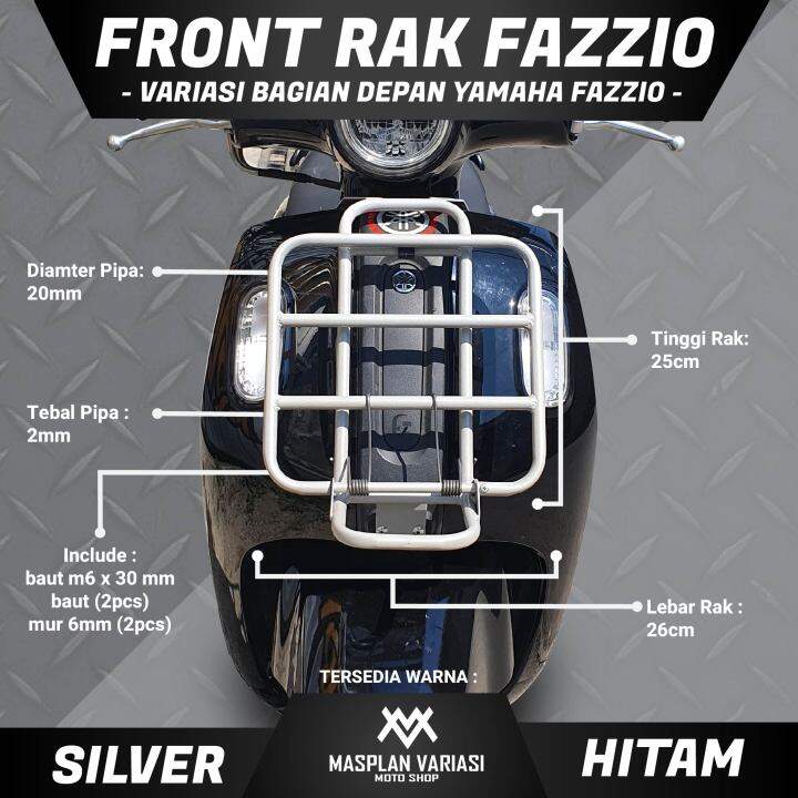 Front Rak Depan Yamaha Fazzio Warna Hitam Dan Silver | Lazada Indonesia