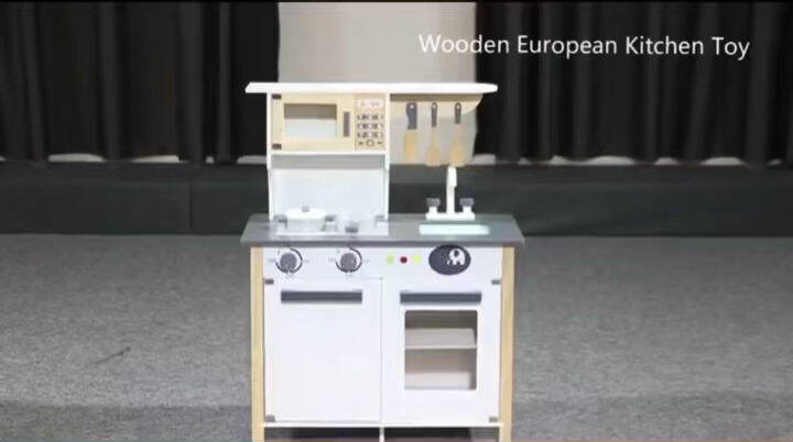 Kids Wooden EUROPEAN KITCHEN White Modern Scandinavian Pretend Play Toy ...