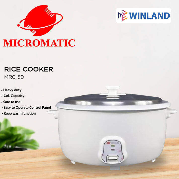 MICROMATIC by Winland 7.8Liters Capacity 45Cups Heavy Duty Rice Cooker ...