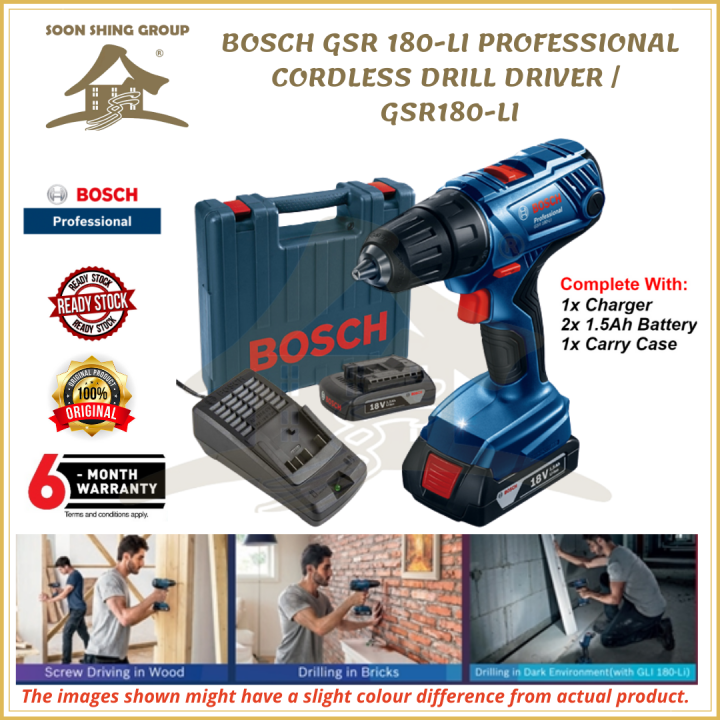 BOSCH GSR 180-LI PROFESSIONAL CORDLESS DRILL DRIVER / GSR180-LI | Lazada