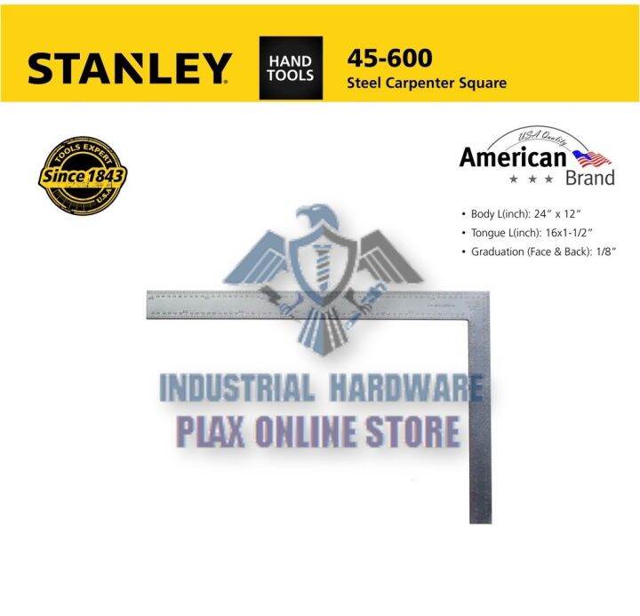 Stanley 24'' Metric/English Steel Carpenter's Square Ruler | Lazada