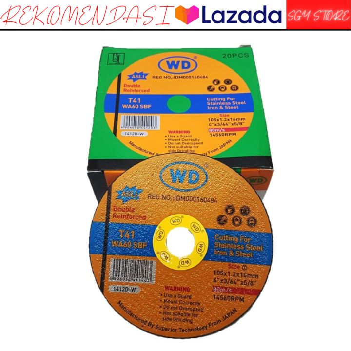 (Paket Isi 10) Batu Mata Gerinda Cutting Potong Merk WD 4 x 1.2 Original | Lazada Indonesia