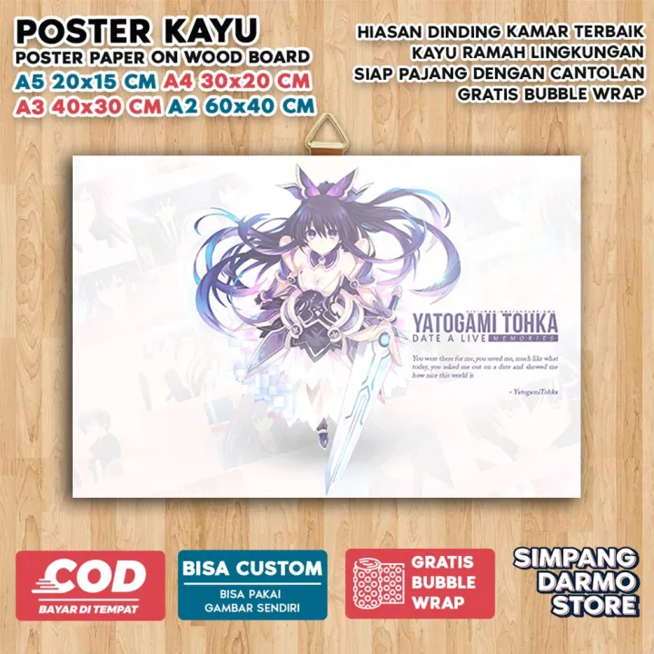 Poster Kayu Date A Live Aestehic Tema Anime Aestetic DAL Kurumi ...