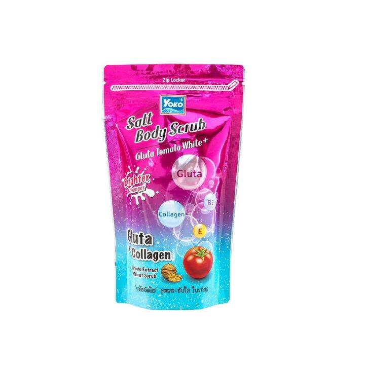 YOKO GOLD SALT BODY SCRUB GLUTA TOMATO WHITE+ : โยโกะ โกลด์ เกลือขัดผิว ...