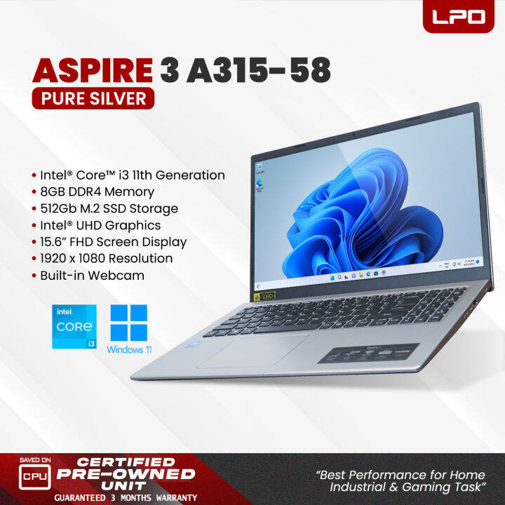LPO Intel® Core™ i3-11th Gen 8GB RAM 512GB SSD Intel® UHD Graphics ...