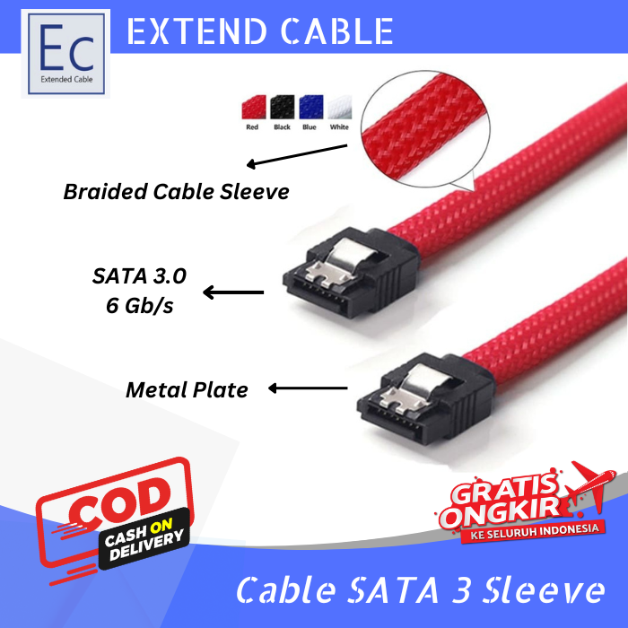 Kabel SATA 3 Sleeve SSD HDD Hardisk | Lazada Indonesia