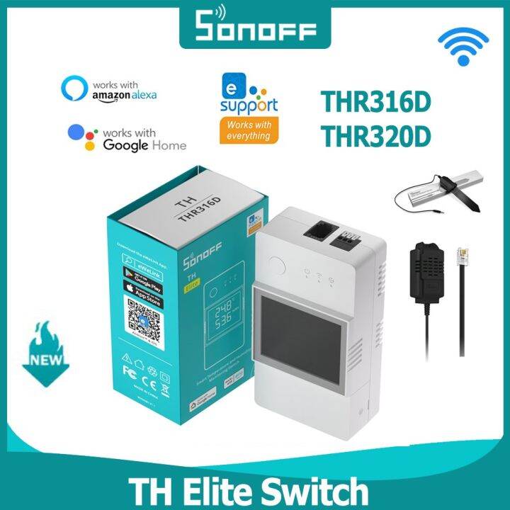 SONOFF TH16 Th Elite Smart Wifi Switch พร้อมเซ็นเซอร์อุณหภูมิและ ...