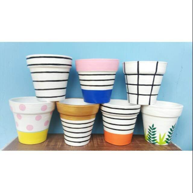 POT LUKIS SIMPLE 8CM CLAYPOT GERABAH TERRACOTTA TANAH LIAT MURAH HIASAN ...