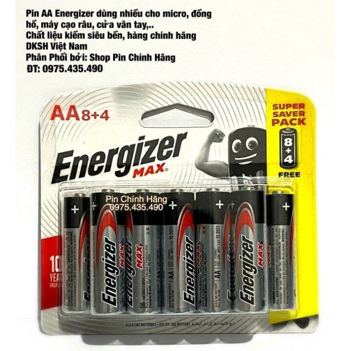 Pin AA Energizer Max E91BP8+4 Alkaline Vỉ 12 Viên - Hàng Chính Hãng ...