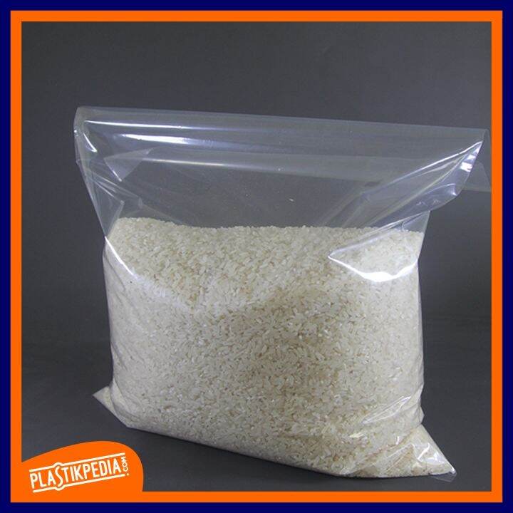 Kantong Beras Plastik 5 kg PP Polos - Ukuran 30x45x0.06 (1kg isi 60 pcs ...
