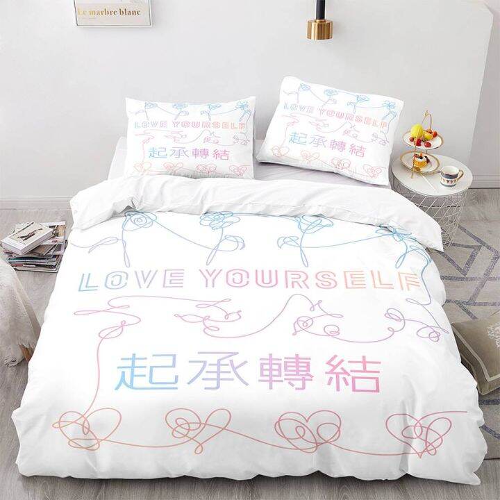 [COD]Hot# Kpop Bts 2 In 1 ชุดเครื่องนอนผ้าปูที่นอนปลอกหมอนผ้านวมคุณภาพสูงล้างทําความสะอาดได้ ...