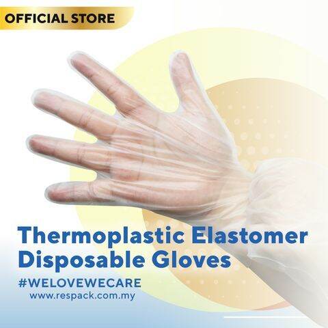 Thermoplastic Elastomer (TPE) Disposable Gloves - Clear | Lazada