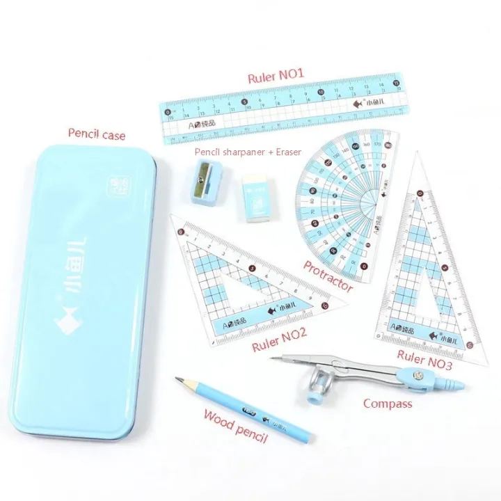 Ruler Set In Metal Case Stationary for drafting Package includes ...