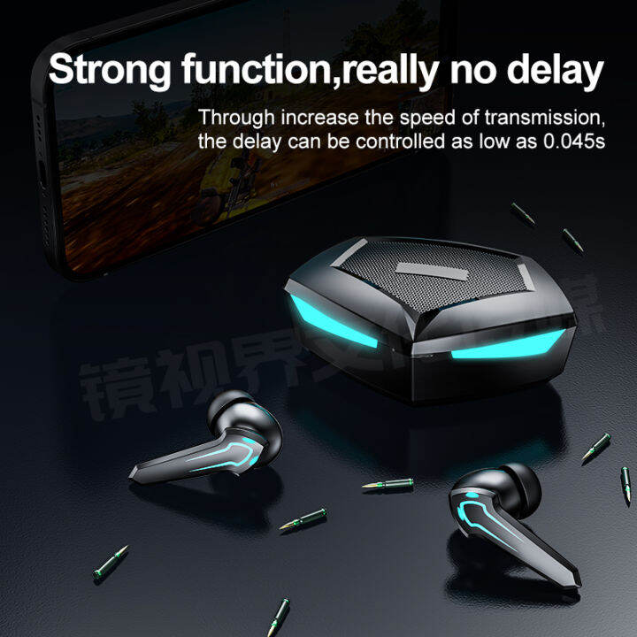 Wireless Gaming Headset Tws Bluetooth 5.1 Earbuds Ultra Low Latency With Microphone For Games ...