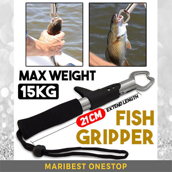 BL-039 Fish Gripper Extend Rod 21cm Weighing Scale 15KG Fishing Tool ...