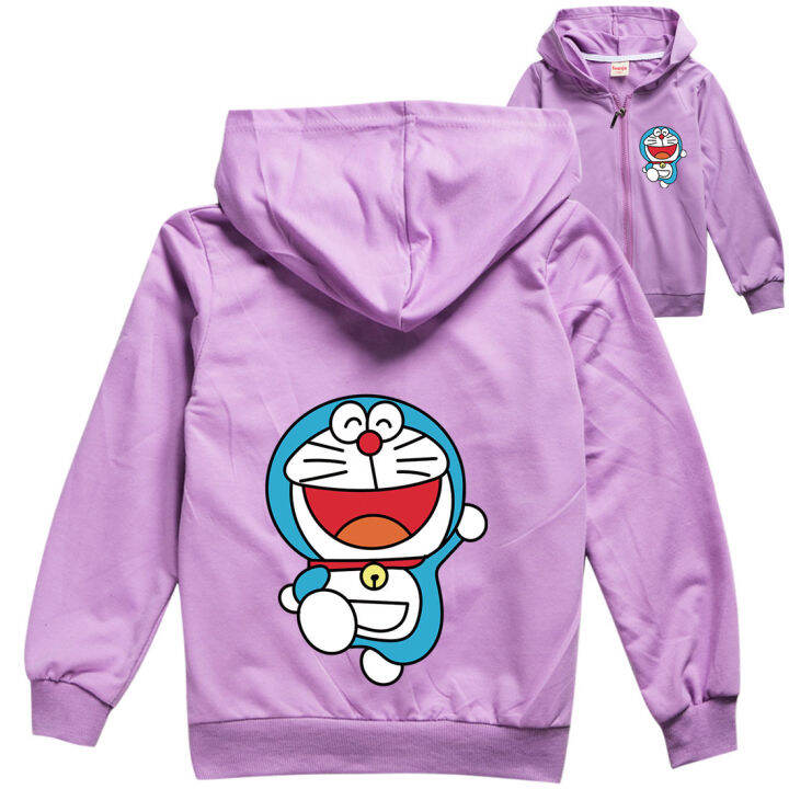 Doraemon Boys Hooded Coat Girls Long Sleeve Zipper 8530 Cartoon Anime ...