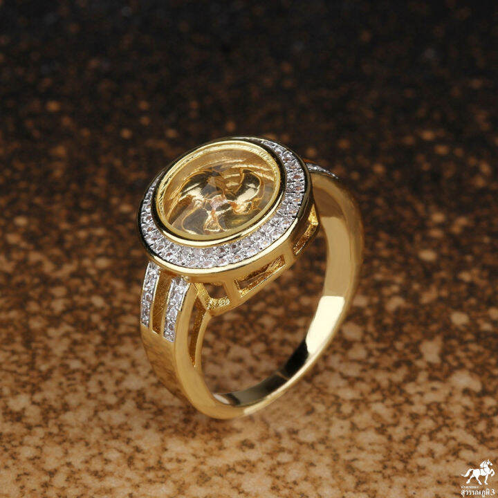 แหวนกังหัน เรียกทรัพย์ ลายบาฮิติ (Bahiti) ขอบพลอย ก้านพลอยคู่ SW34105 ...