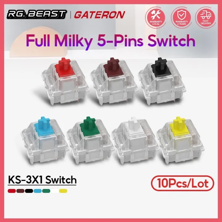[Linear] 10Pcs Gateron Ks-3 Milky Yellow Key switch Red/White/Brown ...