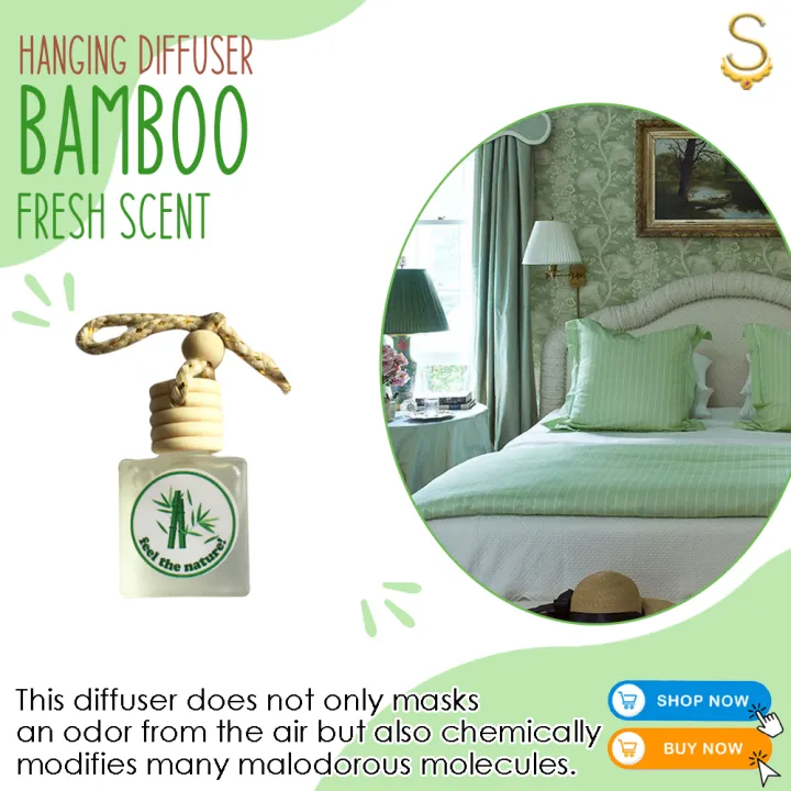 Hanging Diffuser Bamboo Scent Air Freshener, Car diffuser, Removes Odor ...