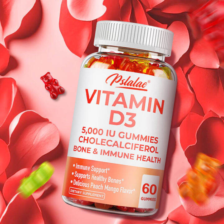 Bitamina D3 - 5000 IU bawat gummy - 60 gummies bawat bote - para sa ...