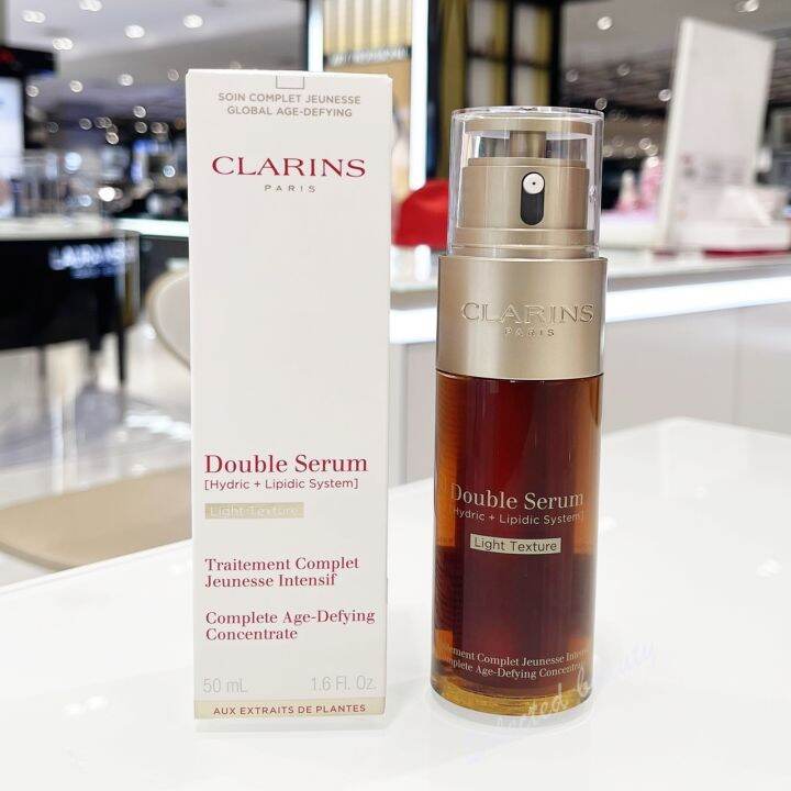 Clarins Double Serum Complete Age Control Concentrate (ฉลากไทย) / light texture 50 ml เซรั่ม ...