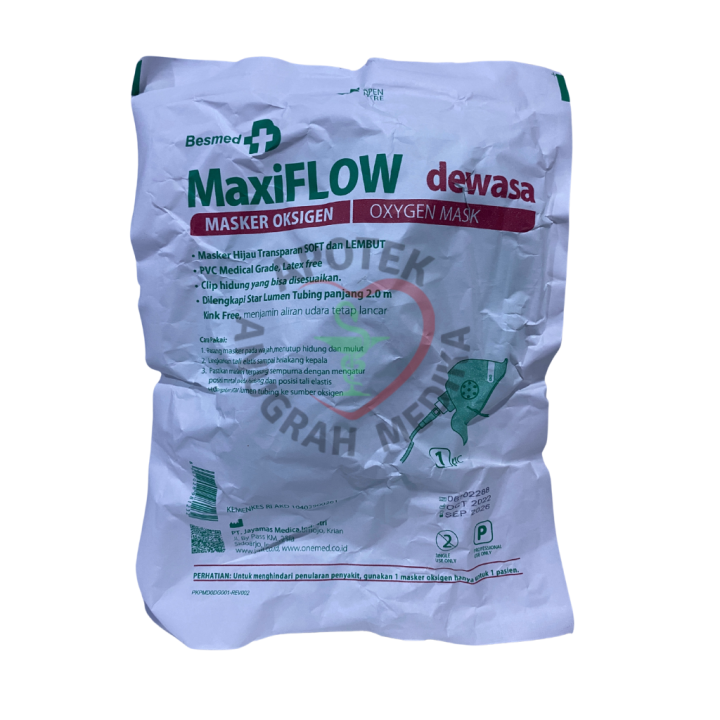 Maxiflow Masker Oksigen Simple Face Mask Oxygen Mask Dewasa | Lazada ...