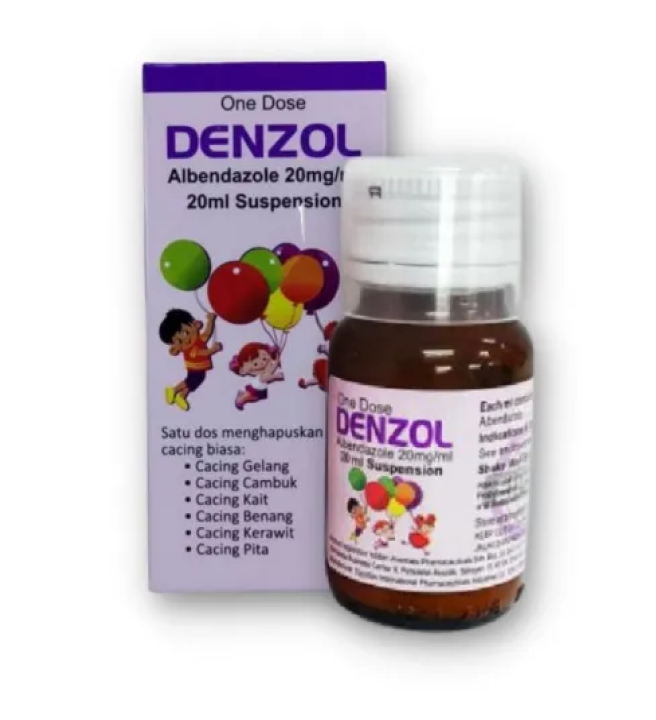 DENZOL ALBENDAZOLE SUSPENSION 20MG /20ML UBAT CACING KANAK KANAK | Lazada