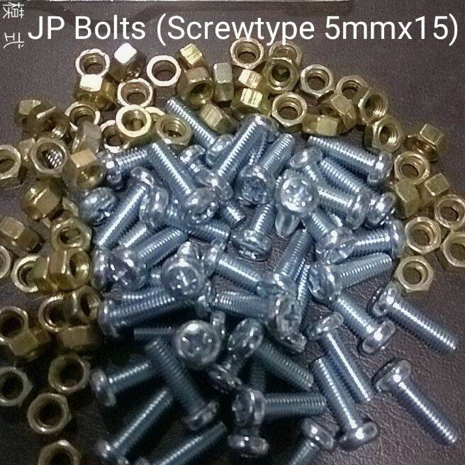 JP Bolts 5mmx15 (screw type)with nut Sold per 50pcs. | Lazada PH