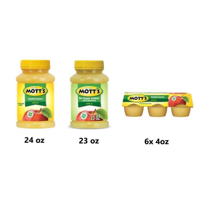 Mott's Apple Sauce No Sugar Added 23oz Jar | Lazada PH