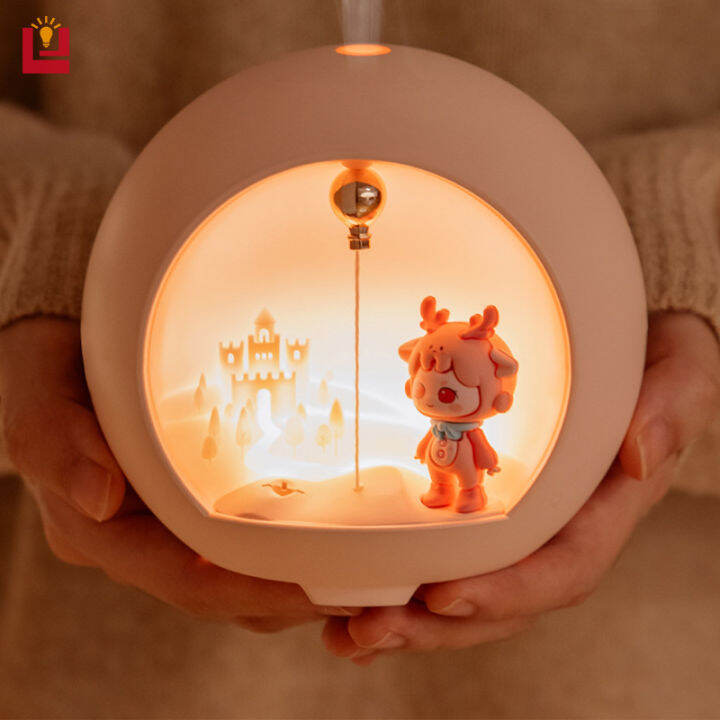 YONUO เครื่องทำความชื้น มีไฟในตัว เครื่องพ่นไอน้ำ เครื่องพ่นอโรม่า LED ไฟข้างเตียง ไฟห้องนอน ...