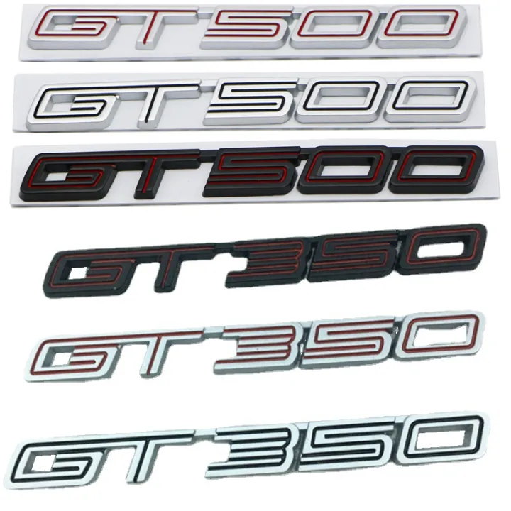 รถ3D โลหะ GT500 GT350โลโก้สติกเกอร์และ Decals สำหรับ Ford Mustang GT ...