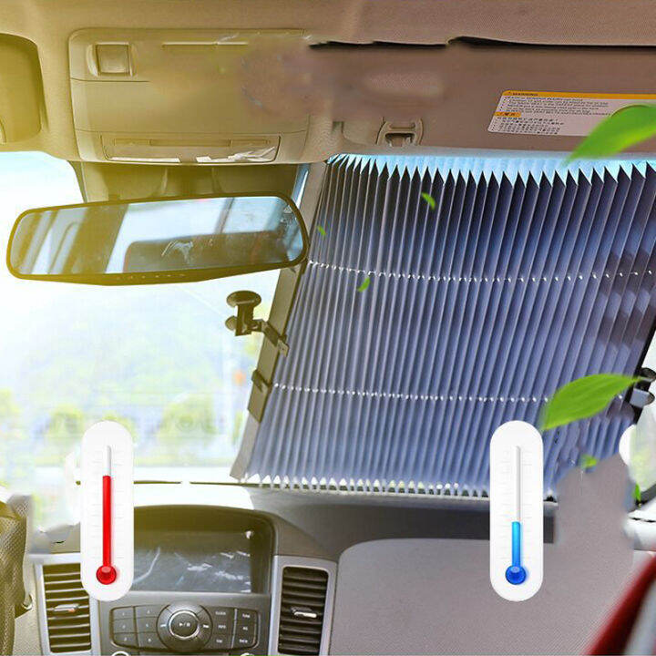 Car Windshield Curtain Retractable Folding Car Sunshade Cover ...