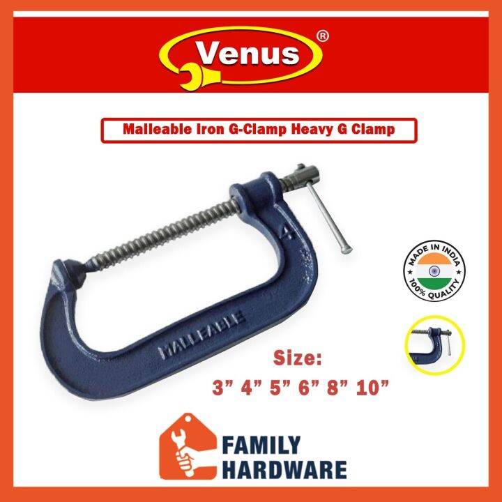 VENUS Malleable Iron G-Clamp Heavy G Clamp 3 inchi 4 inchi 5 inchi 6 ...