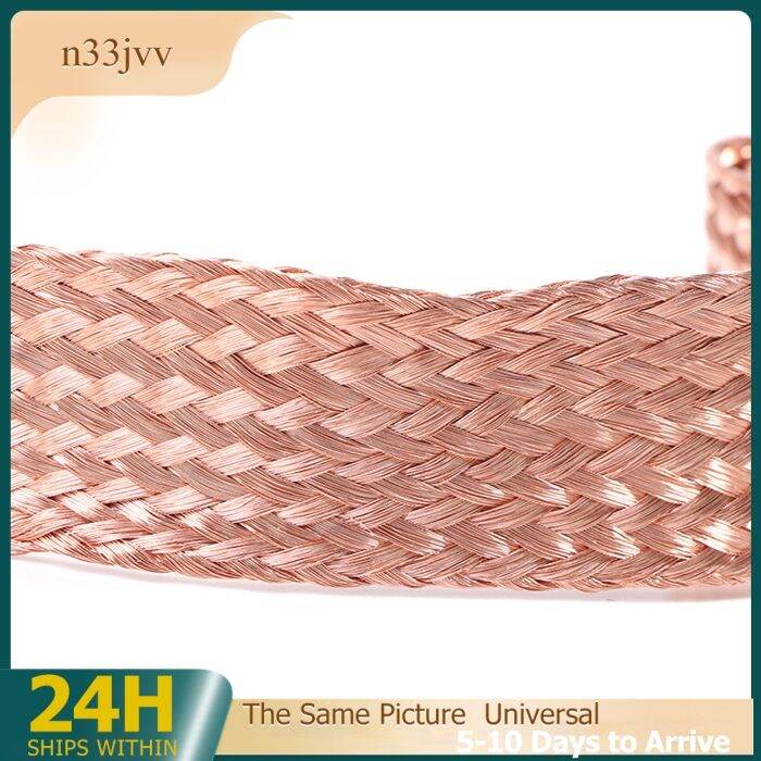 n33jvv 1m Flat Pure Copper Braided Cable with Bare Copper Braiding Wire ...